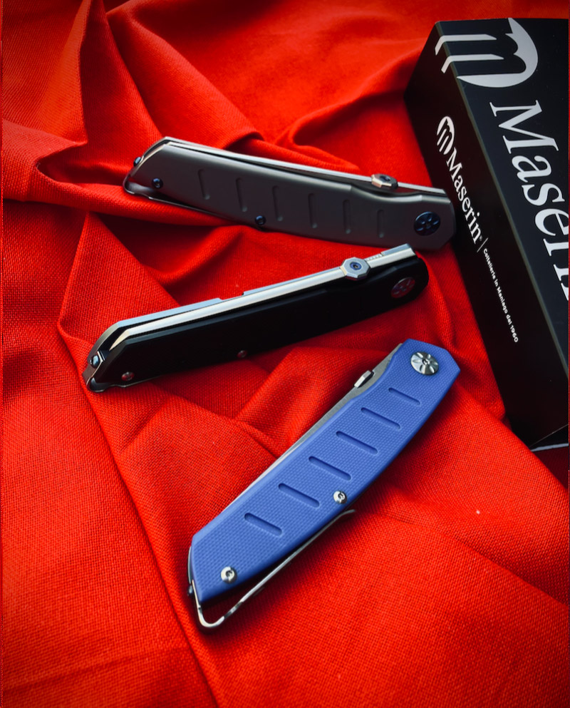 Maserin AM-6 Folding Pocket Knife 374/G10B, With Ogg Sharpening Edge ...